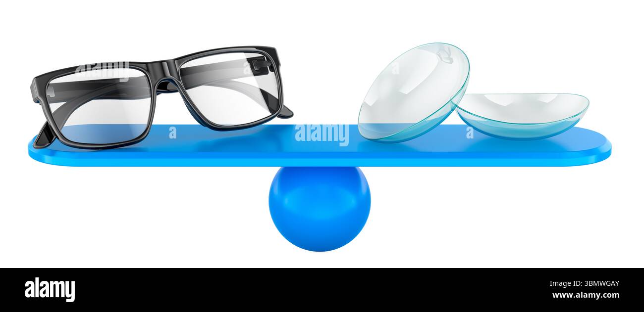 Glasses and contact lenses on balance. Vision correction choice ...
