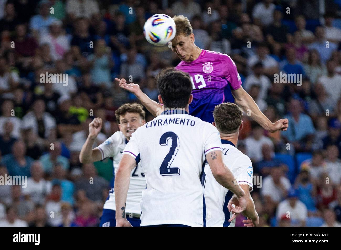Nelson Weiper (Deutschland, 19) erzielt das Tor zum 1:2 bei der UEFA ...