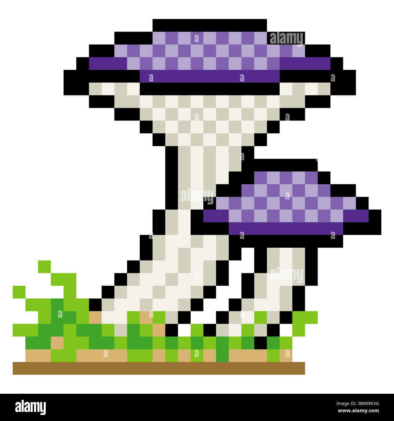 Mushrooms in pixel art style on white background Stock Vector Image ...