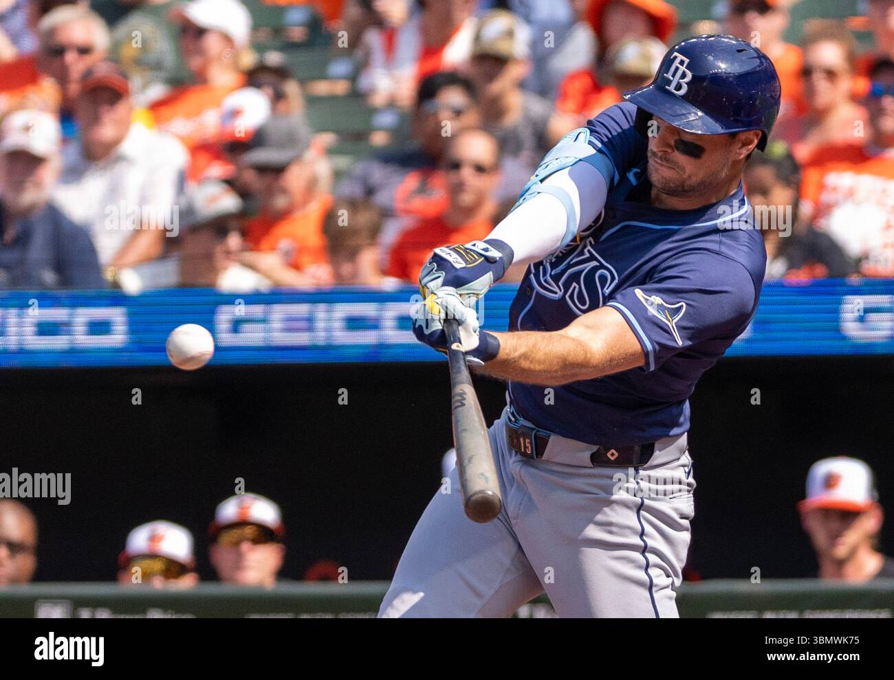 Baltimore, USA. 28th June, 2025. BALTIMORE, MD - JUNE 28: Tampa Bay Rays outfielder Josh Lowe ...