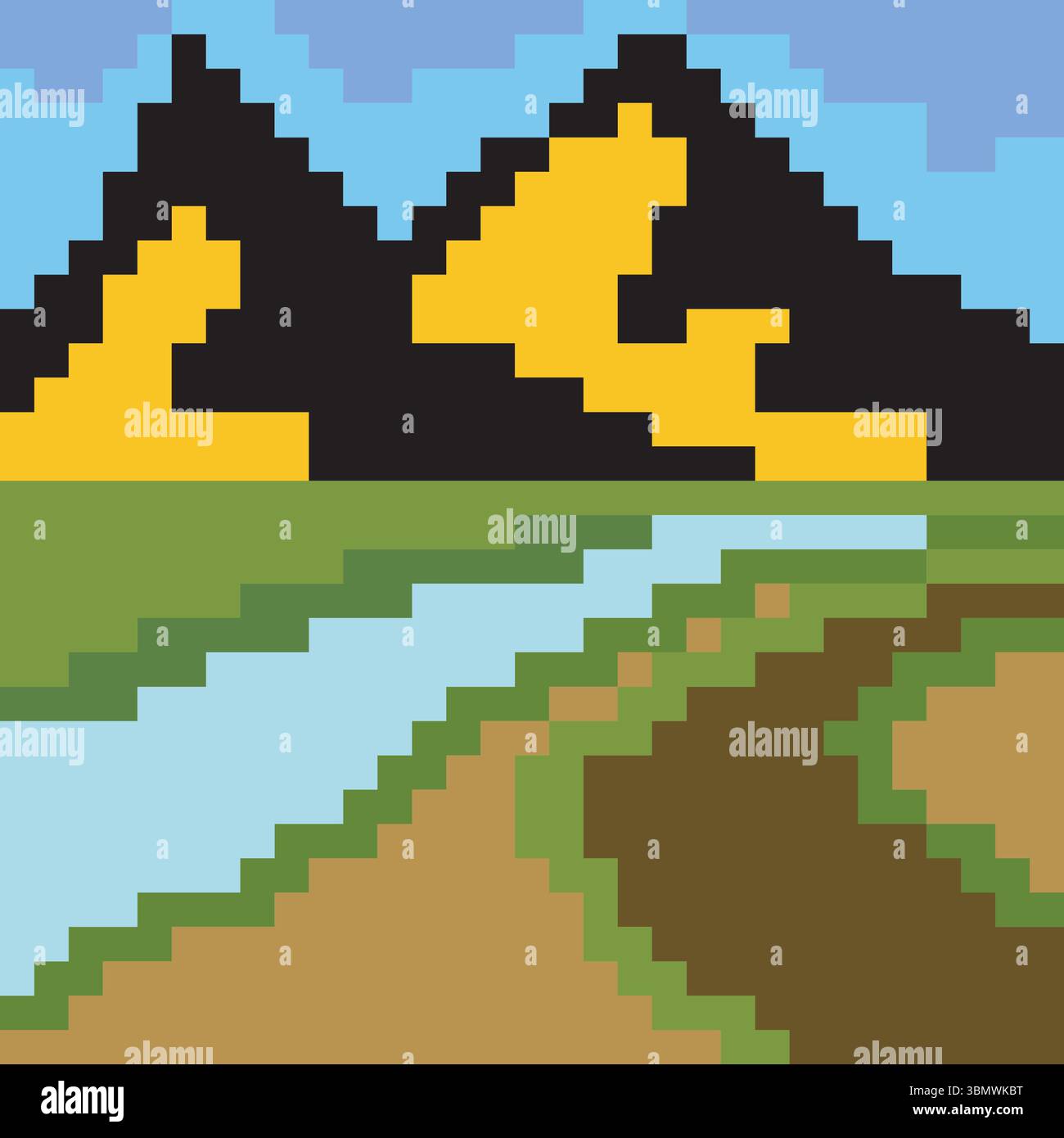 Pixel art lake sunset hi-res stock photography and images - Alamy