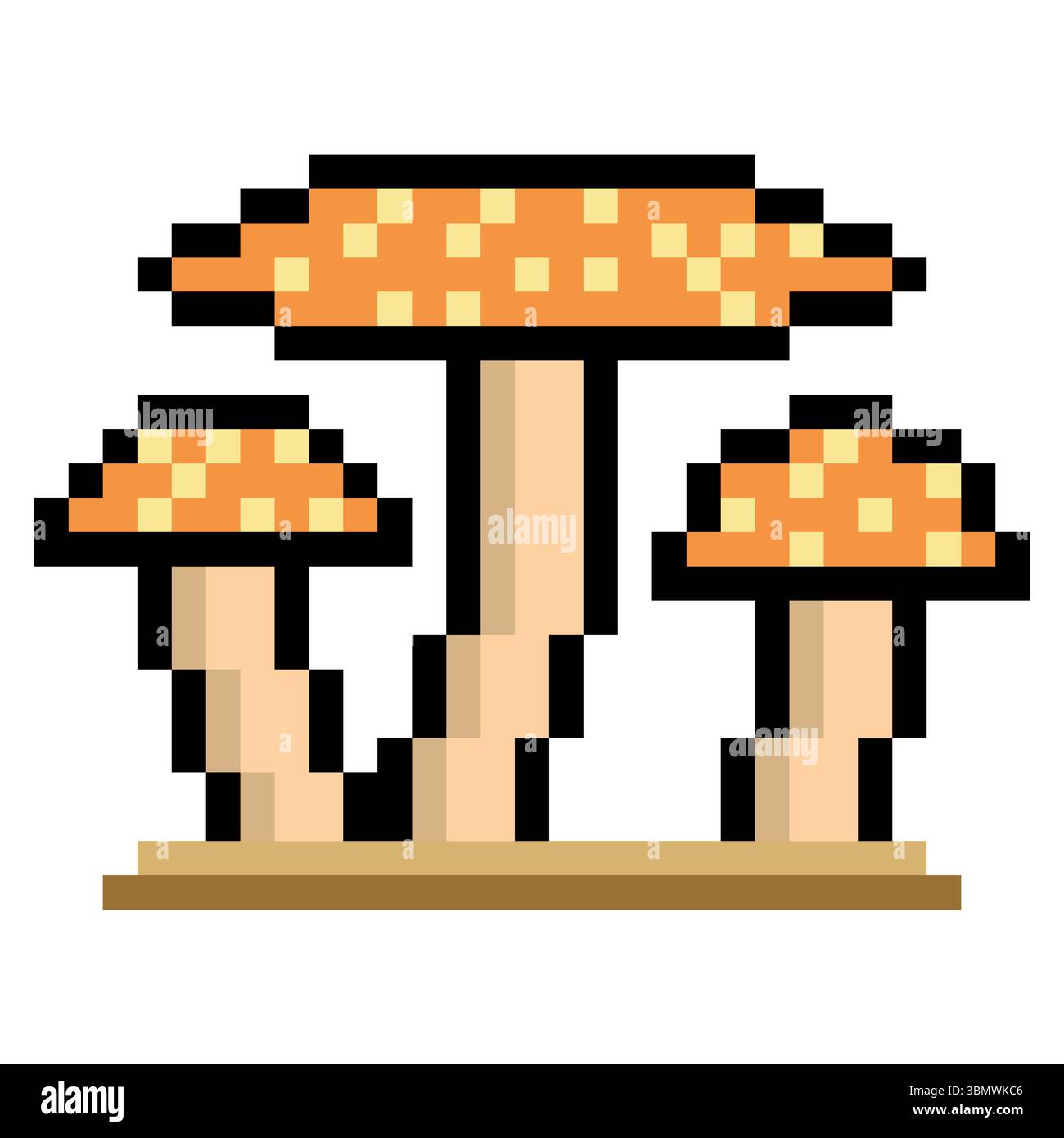 Mushrooms with pixel art on white background Stock Vector Image & Art ...