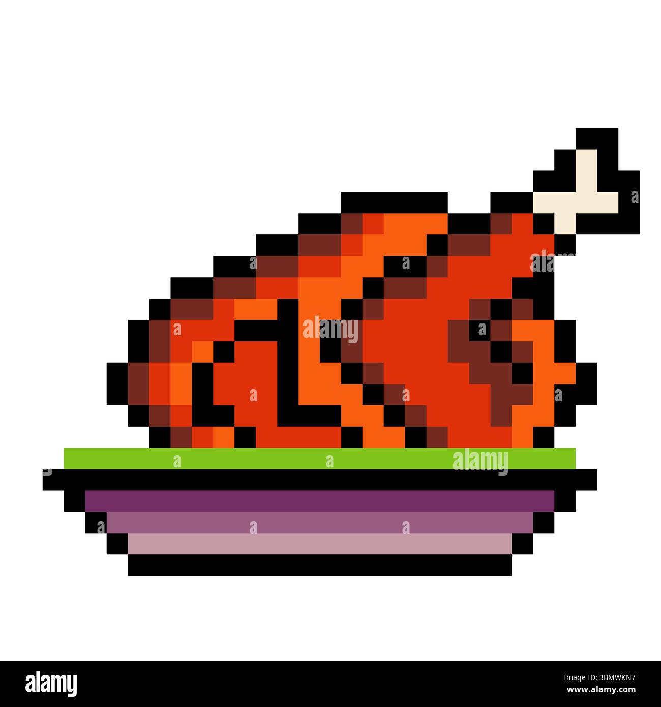 Thanksgiving Roast Turkey in pixel art style Stock Vector Image & Art ...