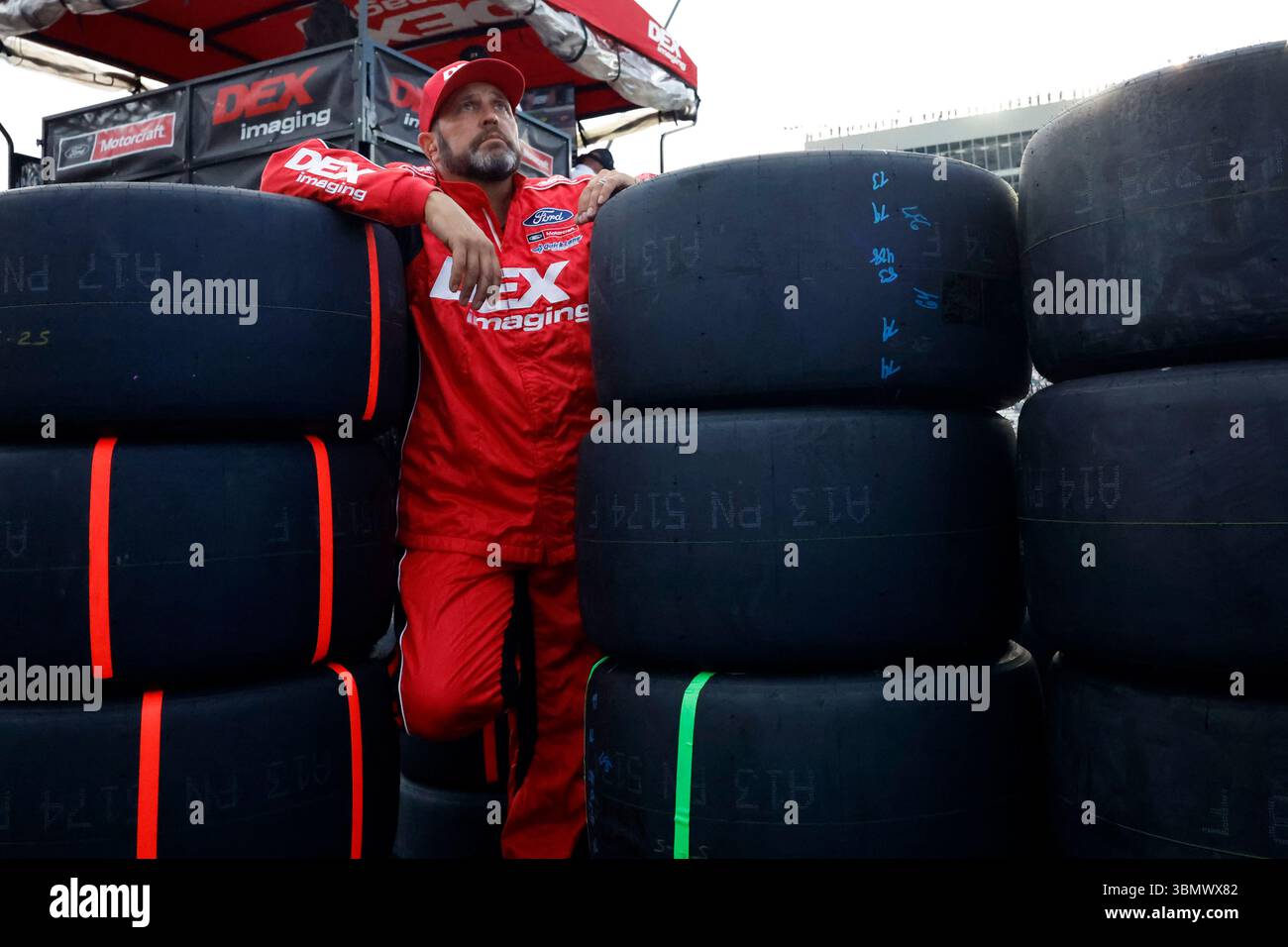 A crew member for driver Josh Berry watches during a NASCAR Cup Series ...
