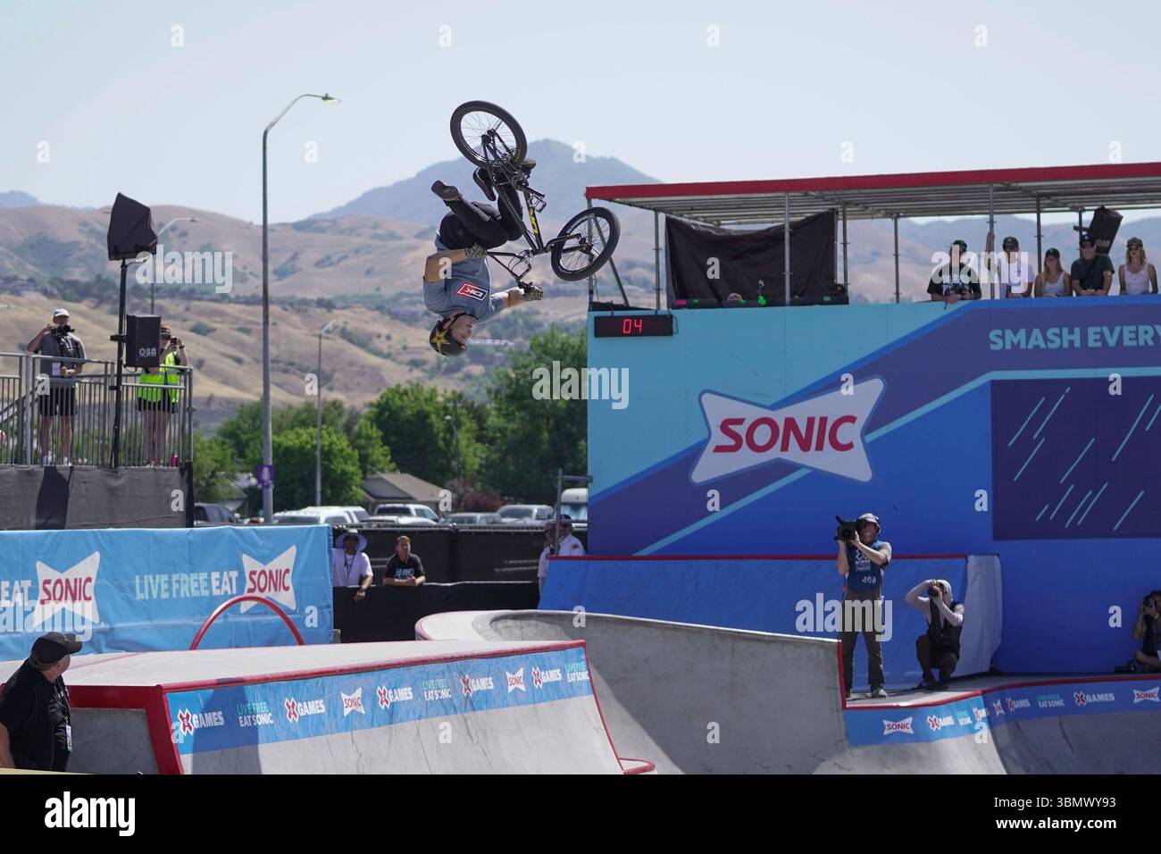 SALT LAKE CITY, UT - JUNE 28: Marcus Christopher competes in Men's BMX ...