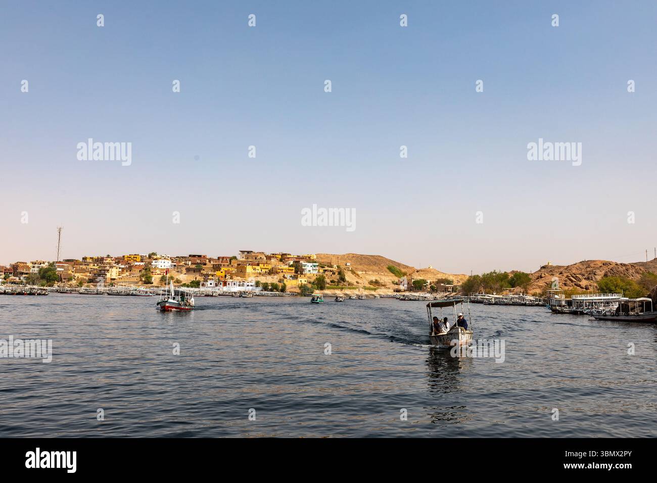Aswan, Egypt - September 28, 2022: Boats carry tourist to the famous ...