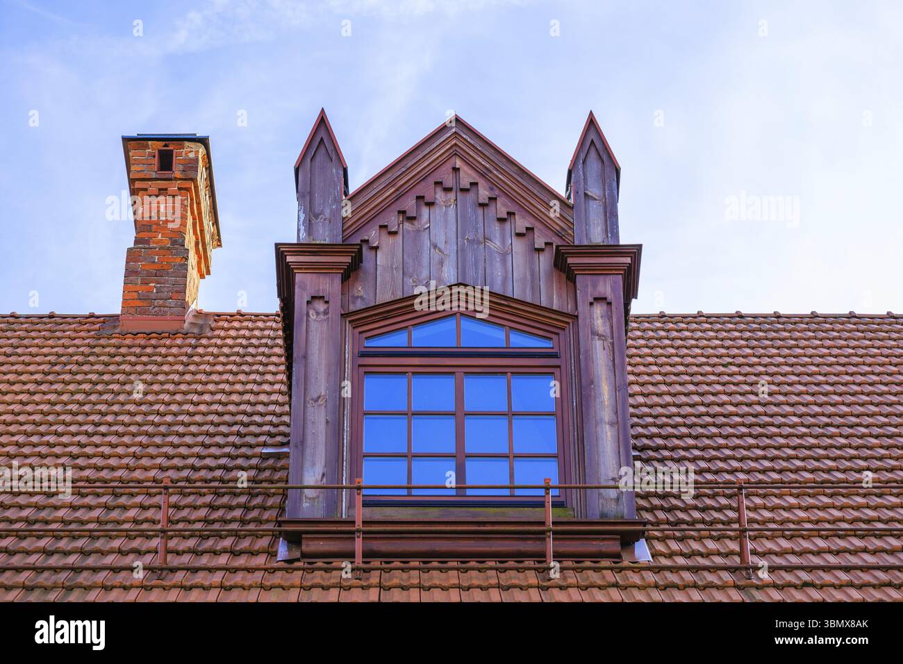 The Gothic-Renaissance Style Architecture Castle Roof Stock Photo - Alamy