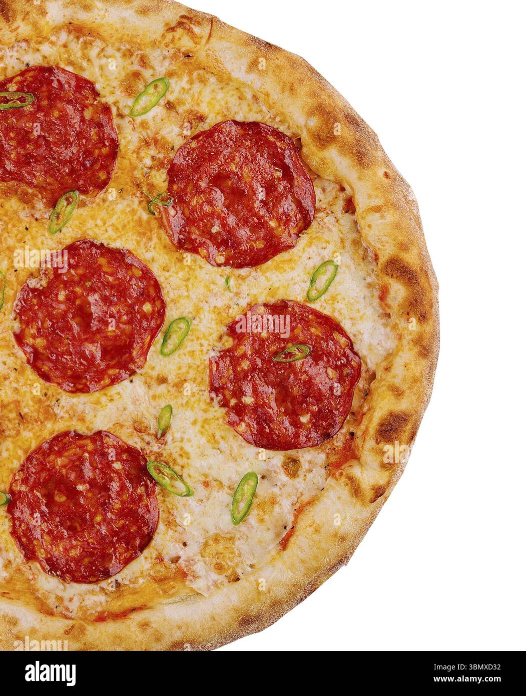 food still-life, Pepperoni pizza. italian pizza on white background ...