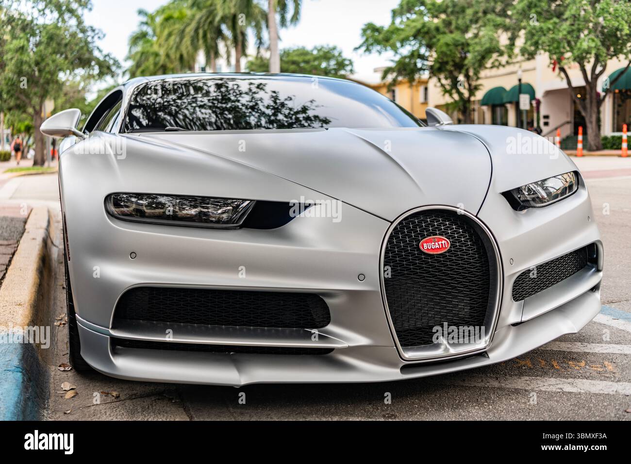 Miami, Florida, USA - April 02, 2025: Silver matter sport car, supercar ...