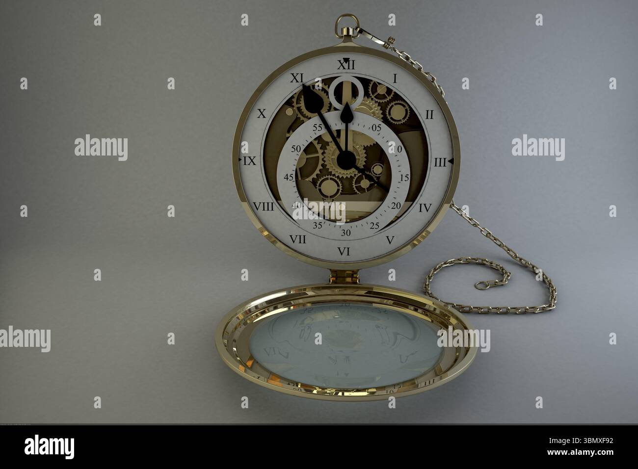 Old-fashioned pocket clock with chain Stock Photo - Alamy
