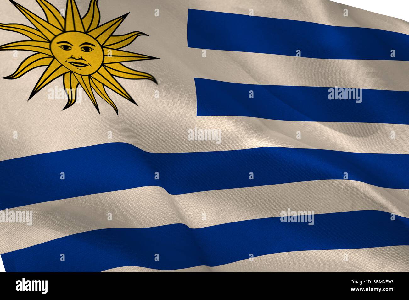 Uruguay 3d waving flag hi-res stock photography and images - Alamy