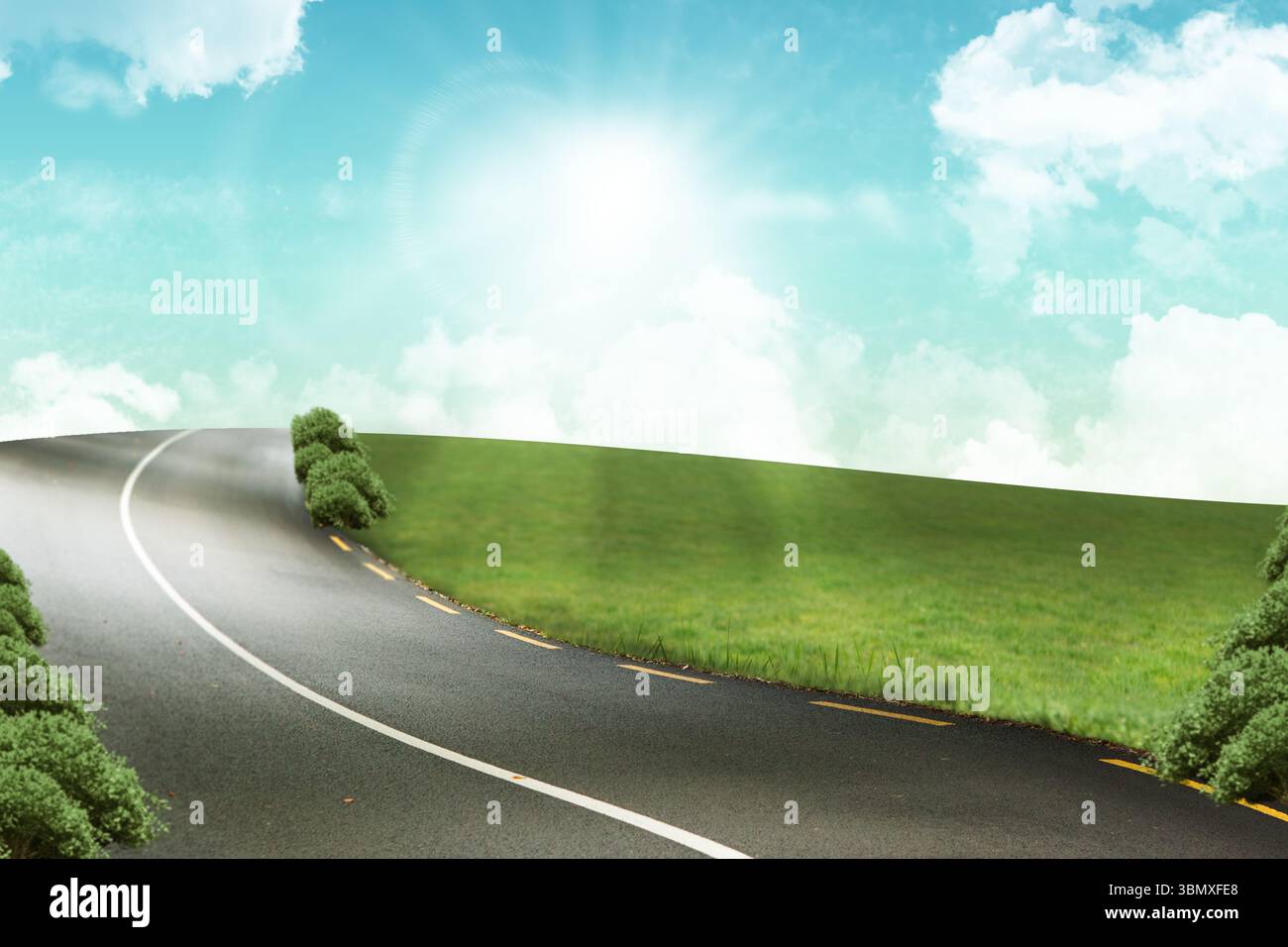 Road leading out to the horizon Stock Photo - Alamy