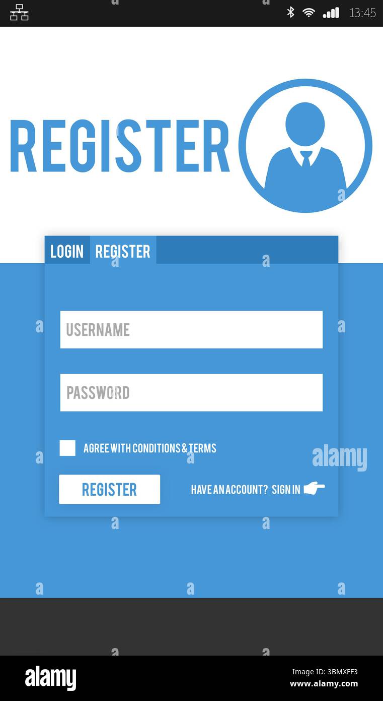 Telephone register application Stock Photo - Alamy