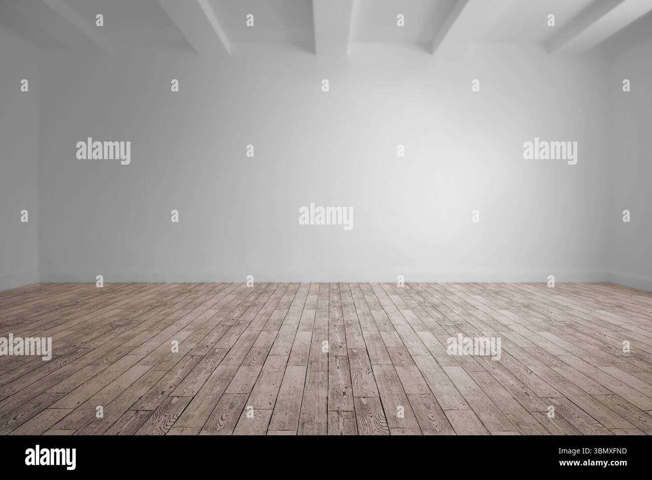 Empty room interior is being shown in flat design, highlighting wooden ...