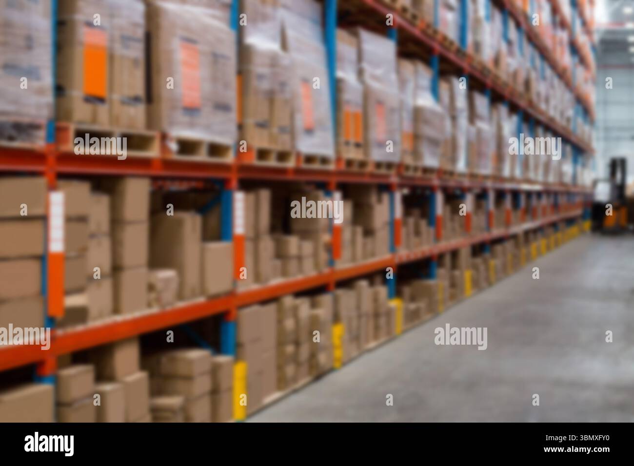 Cardboard boxes arranged on rack Stock Photo - Alamy