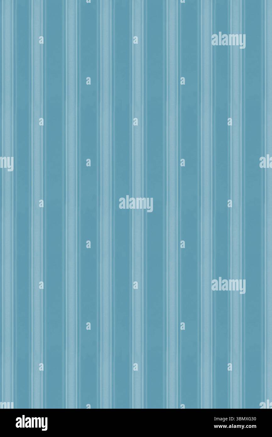 Light blue corrugated metal wall panels are displaying evenly spaced ...