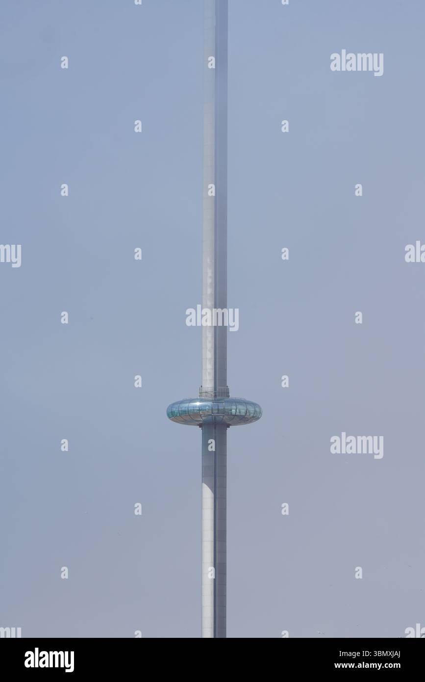 Modern Observation Tower with Circular Viewing Platform Against Clear ...