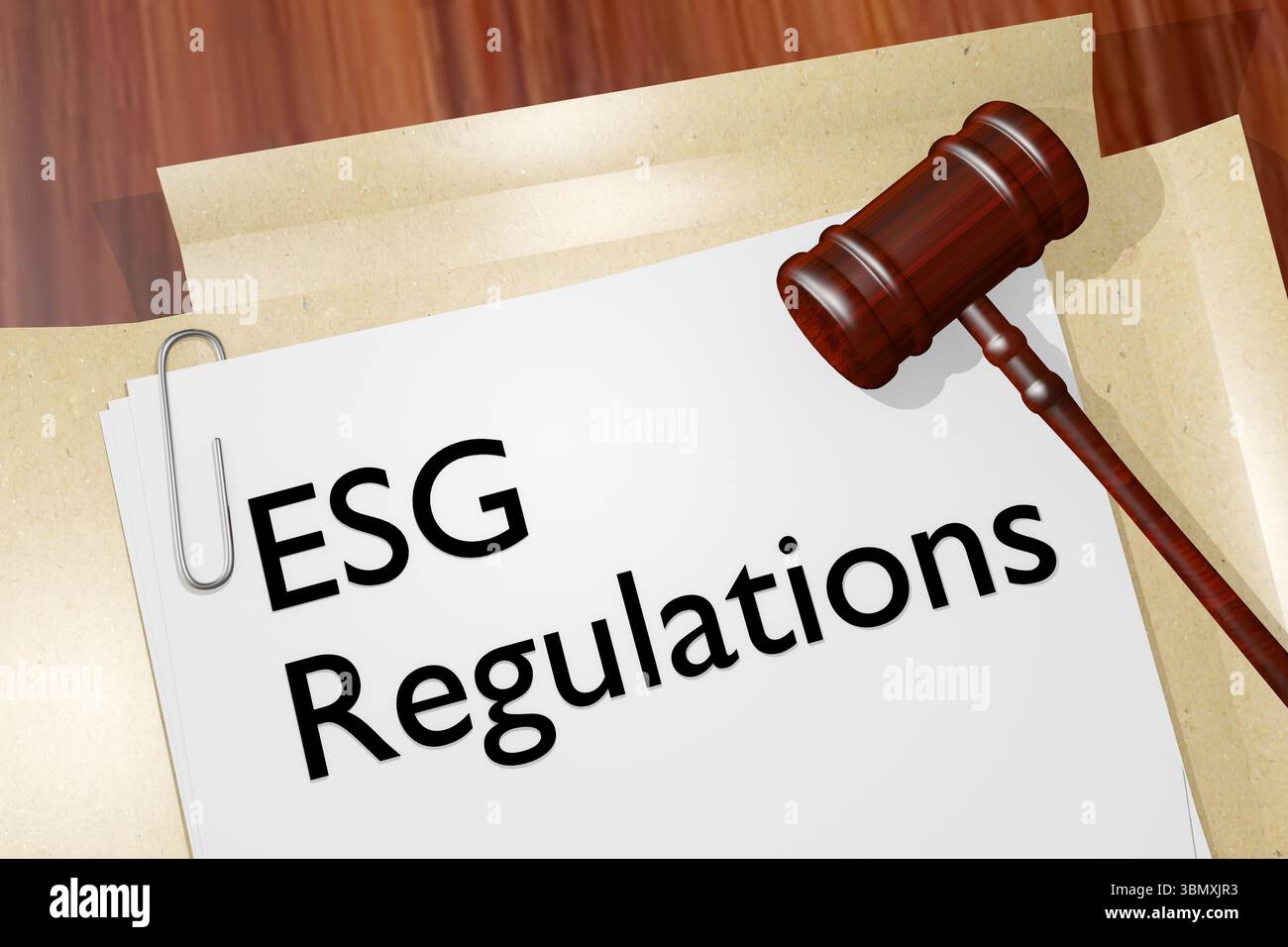 ESG Regulations title on a legal document Stock Photo - Alamy