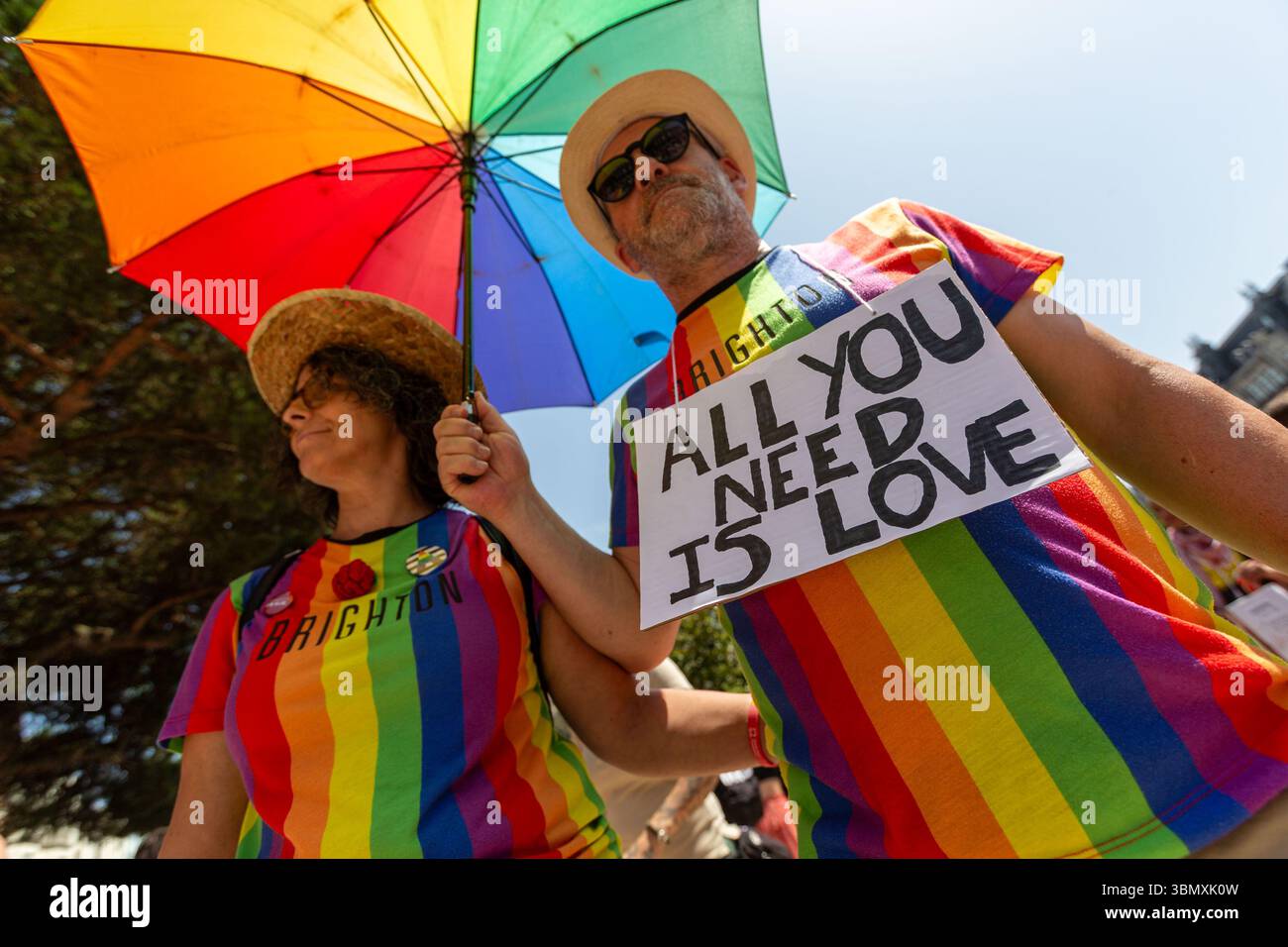 Brighton pride 2025 large flag hi-res stock photography and images - Alamy