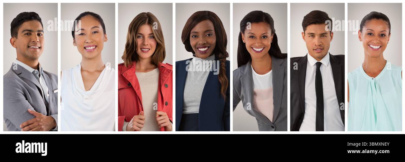 People collage portrait 7 wide Stock Photo - Alamy