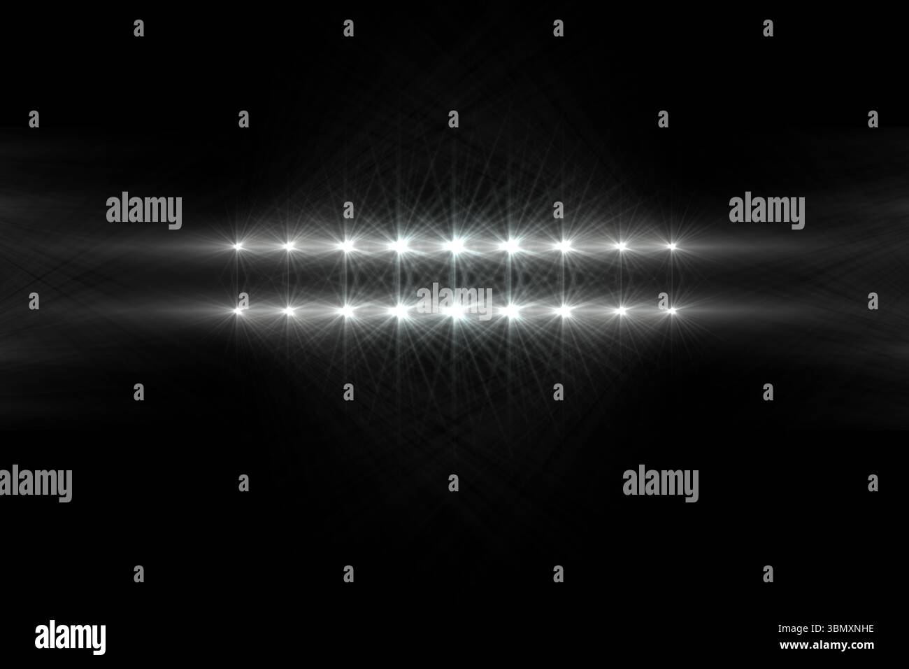 Flat design grid of glowing starburst lights is forming lattice over ...