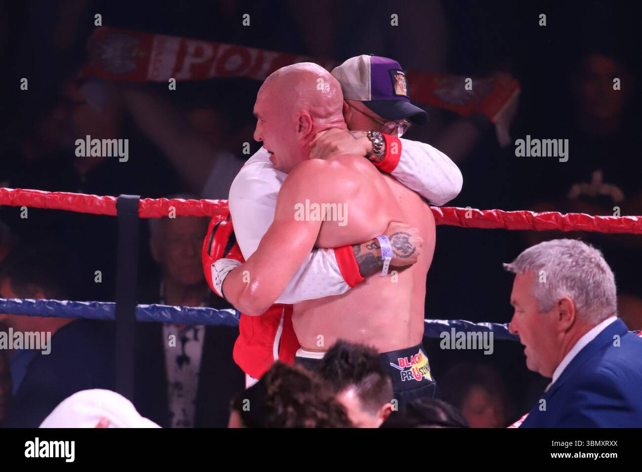 Michal Cieslak celebrating after the victory against Jean Pascal during ...
