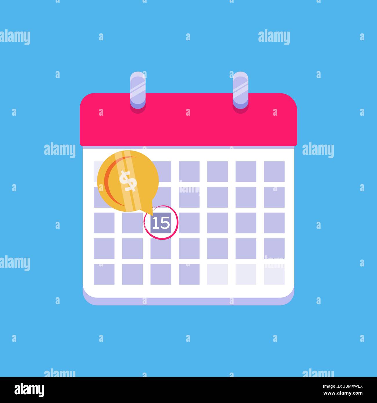 Payment Due Date Calendar Icon design illustration Stock Vector Image ...