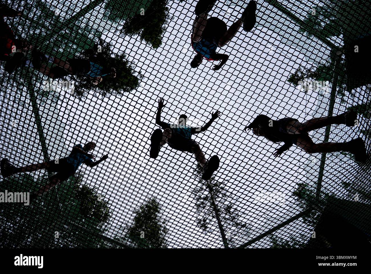 Staff members test a new attraction called Adventure Nets at Center ...