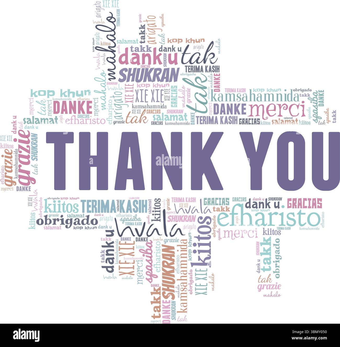 Thank You Around the World in Many Languages word cloud conceptual ...