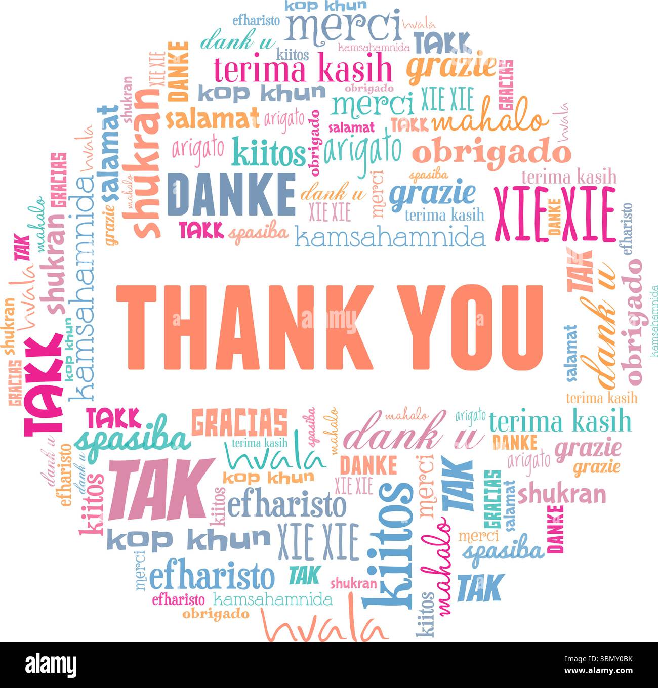 Thank You Around the World in Many Languages word cloud conceptual ...