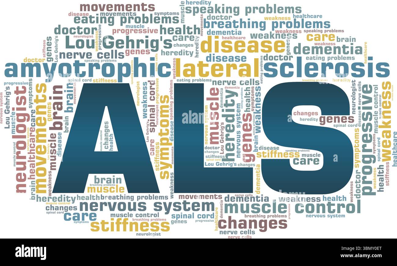 Lou Gehrig's Disease - ALS Amyotrophic Lateral Sclerosis word cloud ...