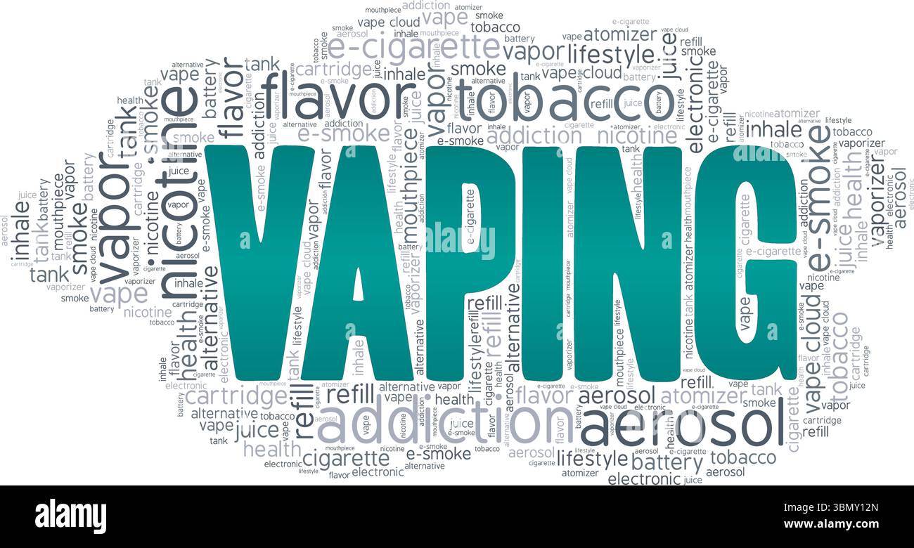 Vaping word cloud conceptual design isolated on white background Stock ...