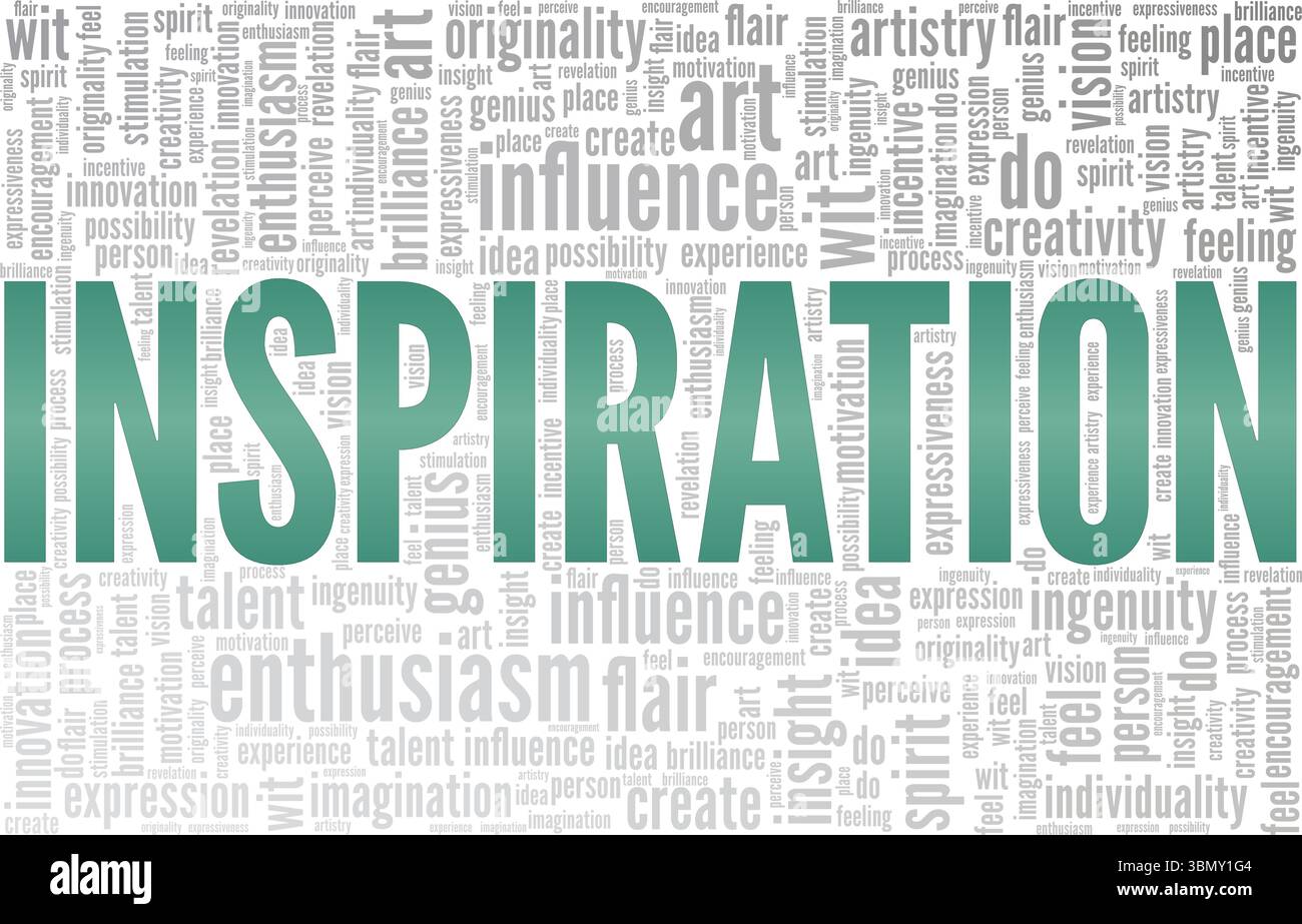 Inspiration word cloud conceptual design isolated on white background ...