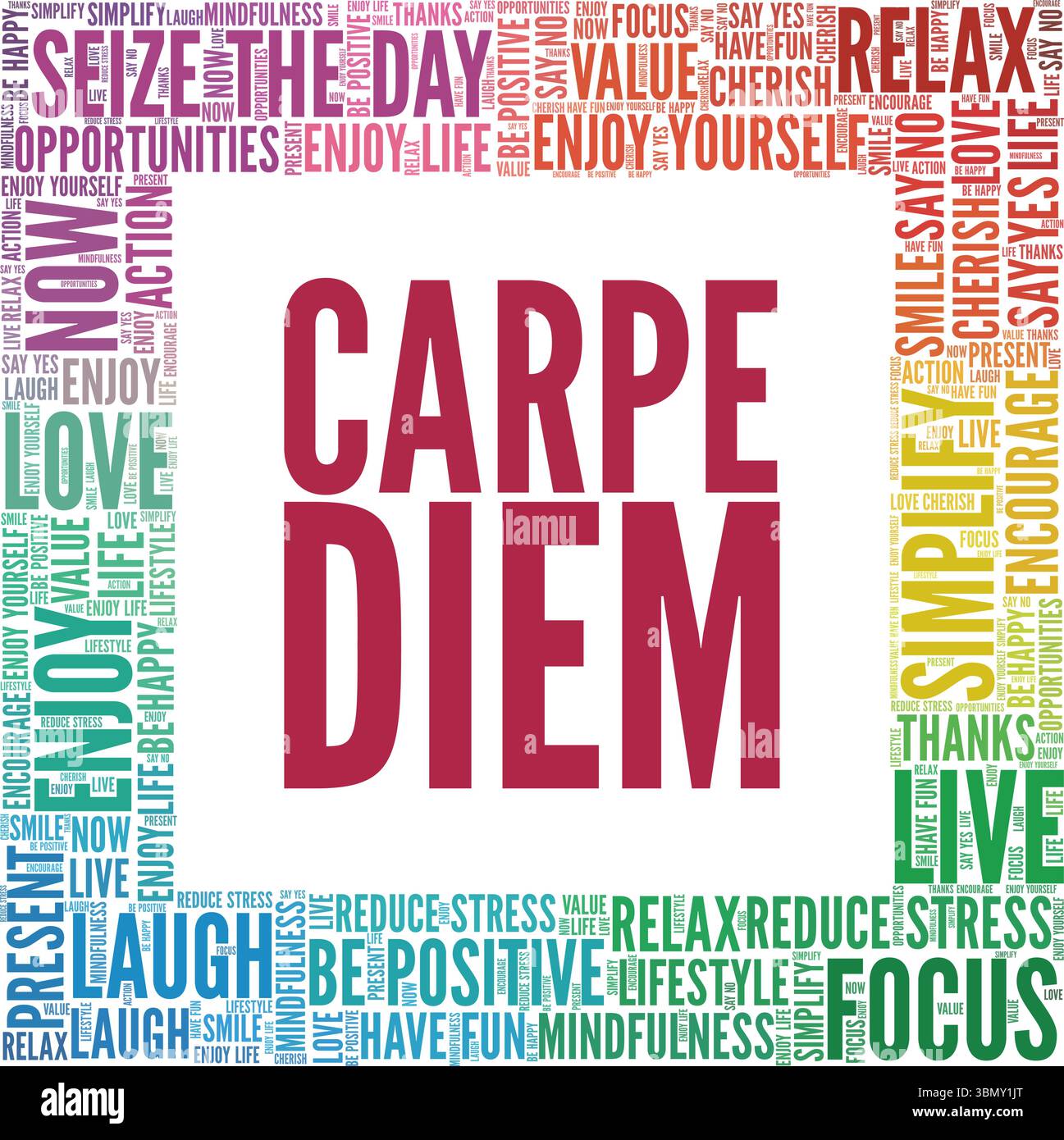Carpe Diem word cloud conceptual design isolated on white background ...