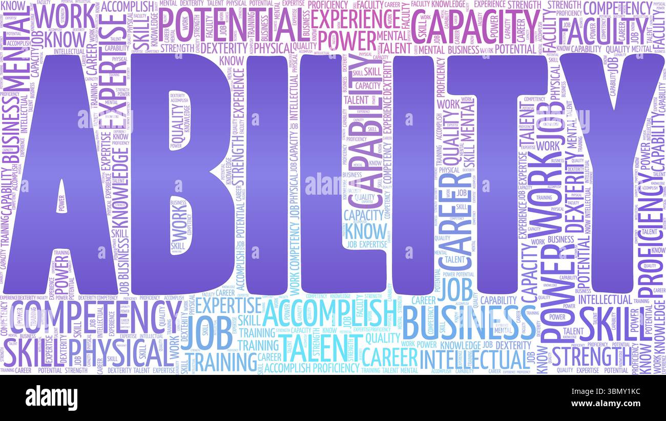 Ability word cloud conceptual design isolated on white background Stock ...