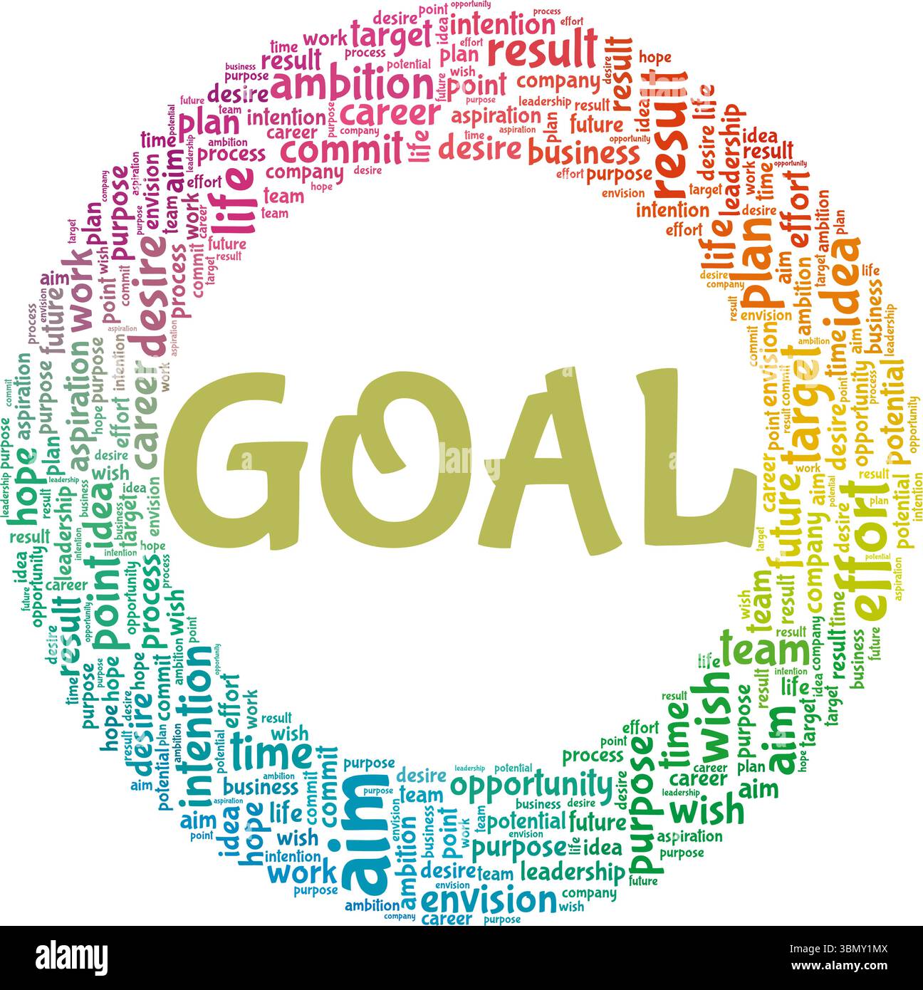 Goal word cloud conceptual design isolated on white background Stock ...