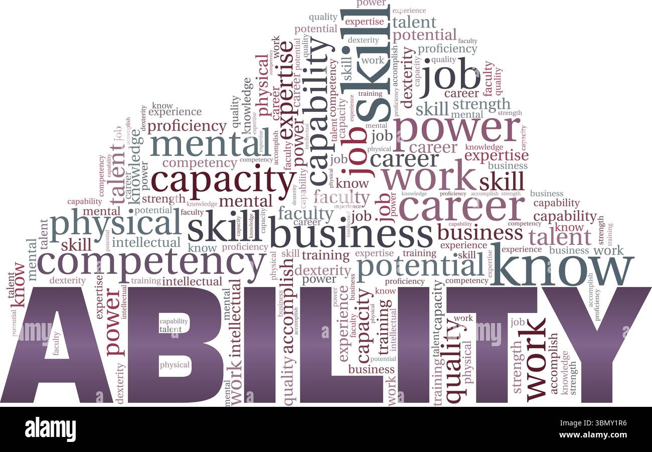Ability word cloud conceptual design isolated on white background Stock ...