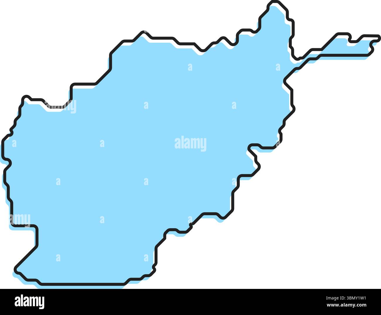 A simple stylized map of the country of Afghanistan. Modern stylized ...