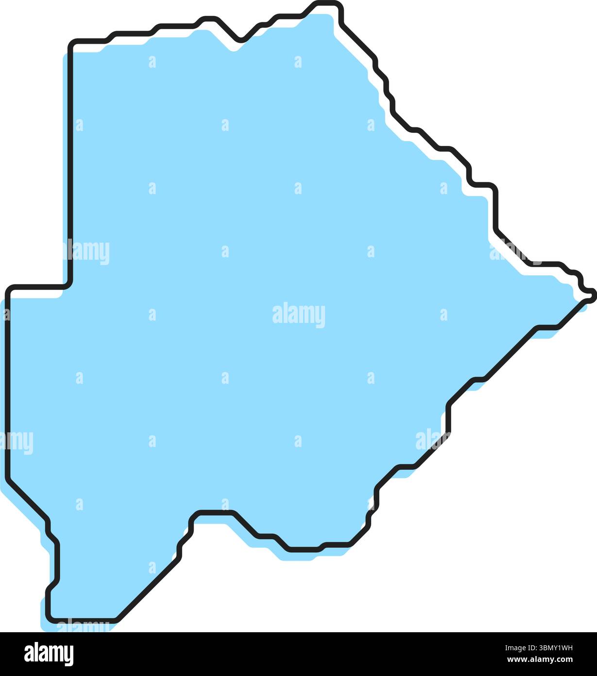 A simple stylized map of the country of Botswana. Modern stylized ...