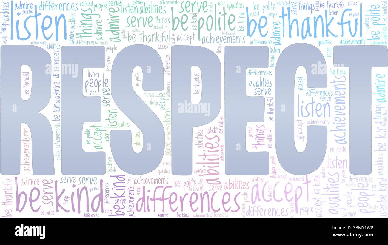Respect word cloud conceptual design isolated on white background Stock ...