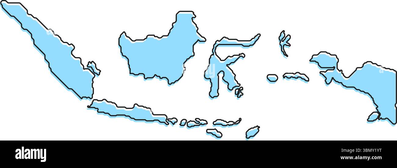 A simple stylized map of the country of Indonesia. Modern stylized ...