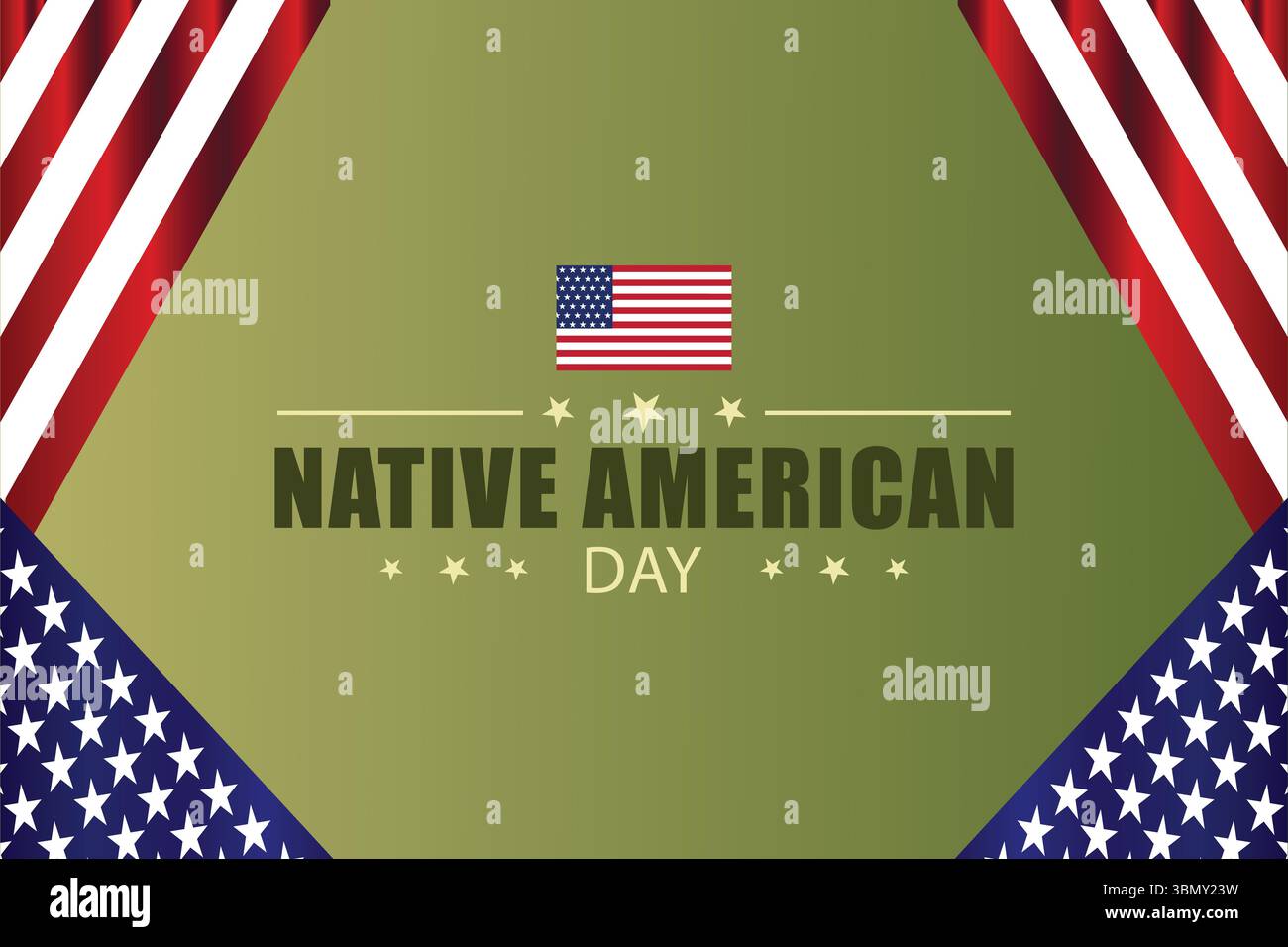 Patriotic Native American Day Graphic with Stars and Bold Triangular ...