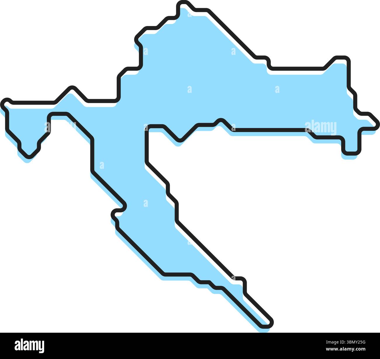 A simple stylized map of the country of Croatia. Modern stylized ...