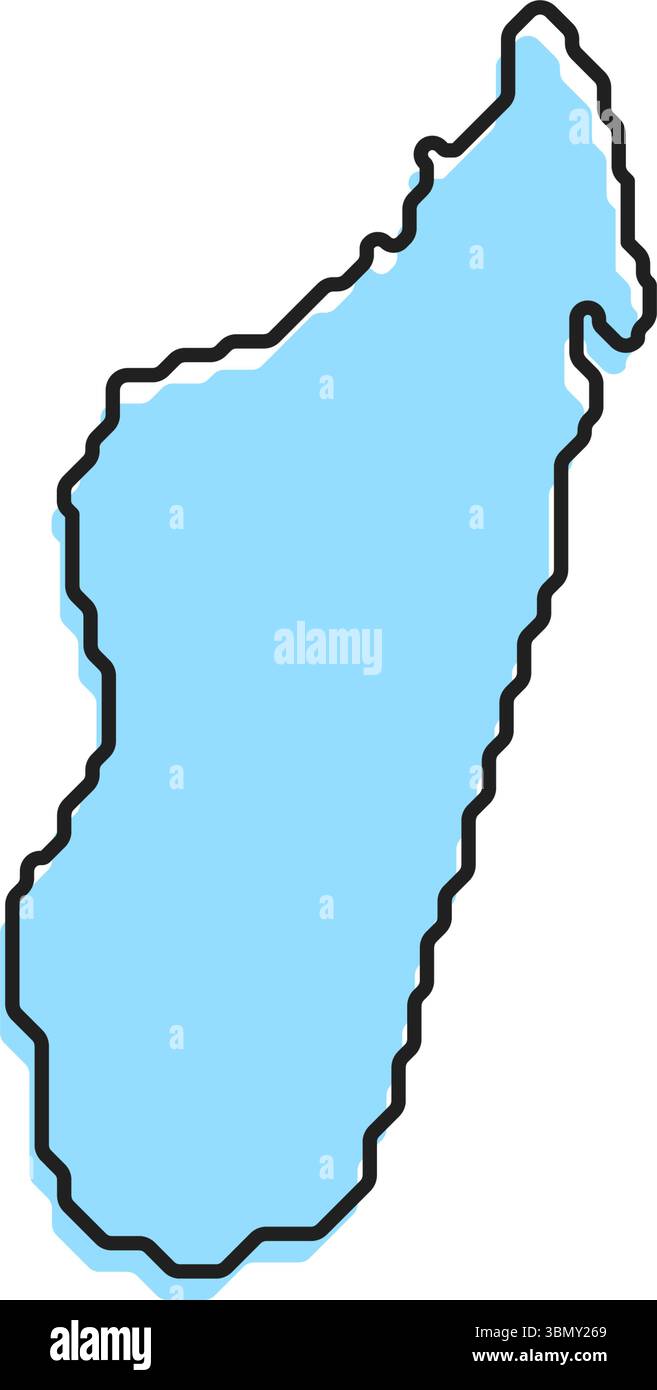 A simple stylized map of the country of Madagascar. Modern stylized ...