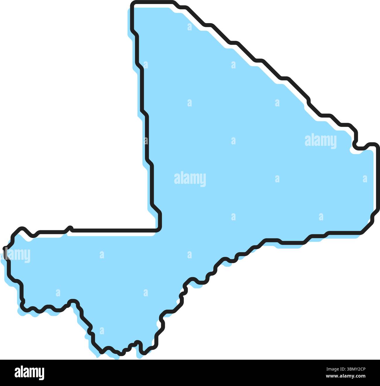 A simple stylized map of the country of Mali. Modern stylized country ...