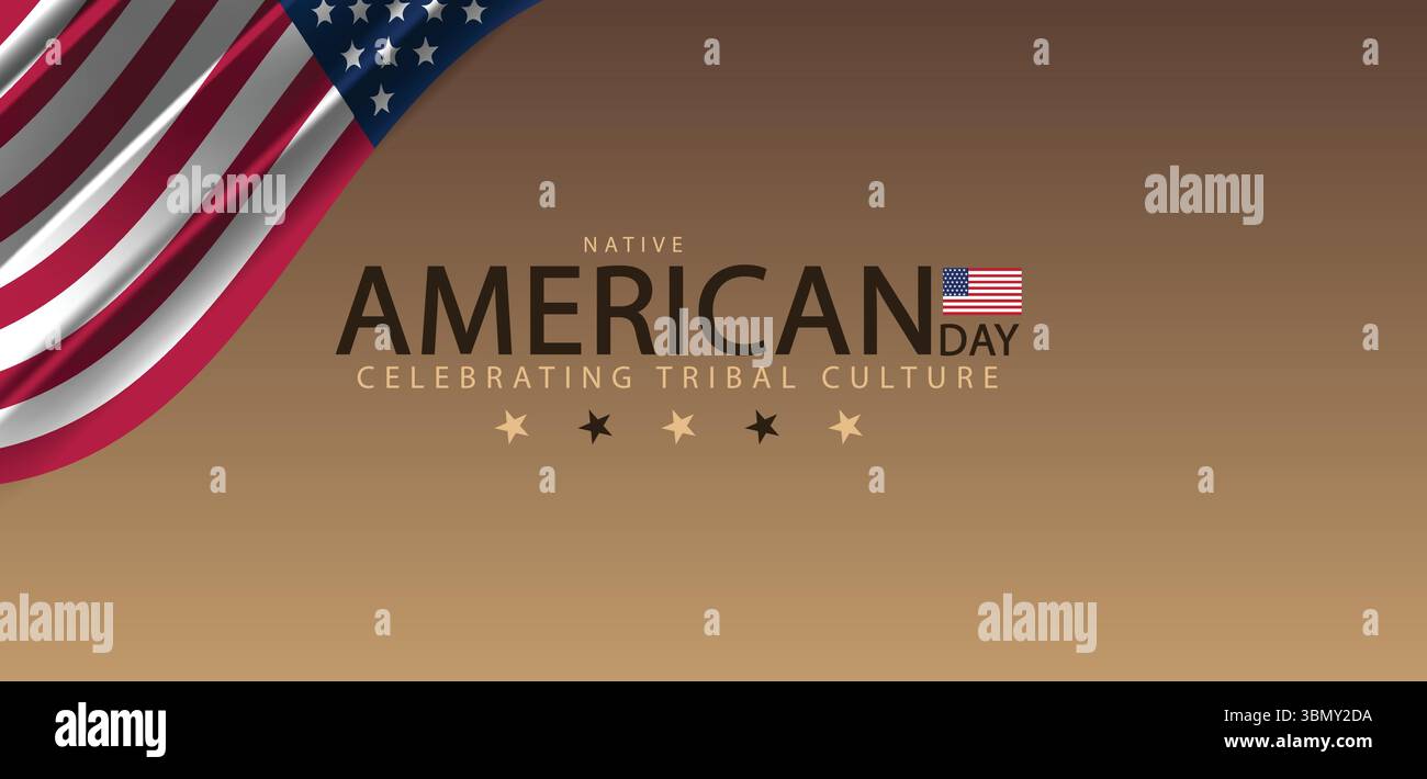 Patriotic Native American Day Graphic with Stars and Bold Triangular ...