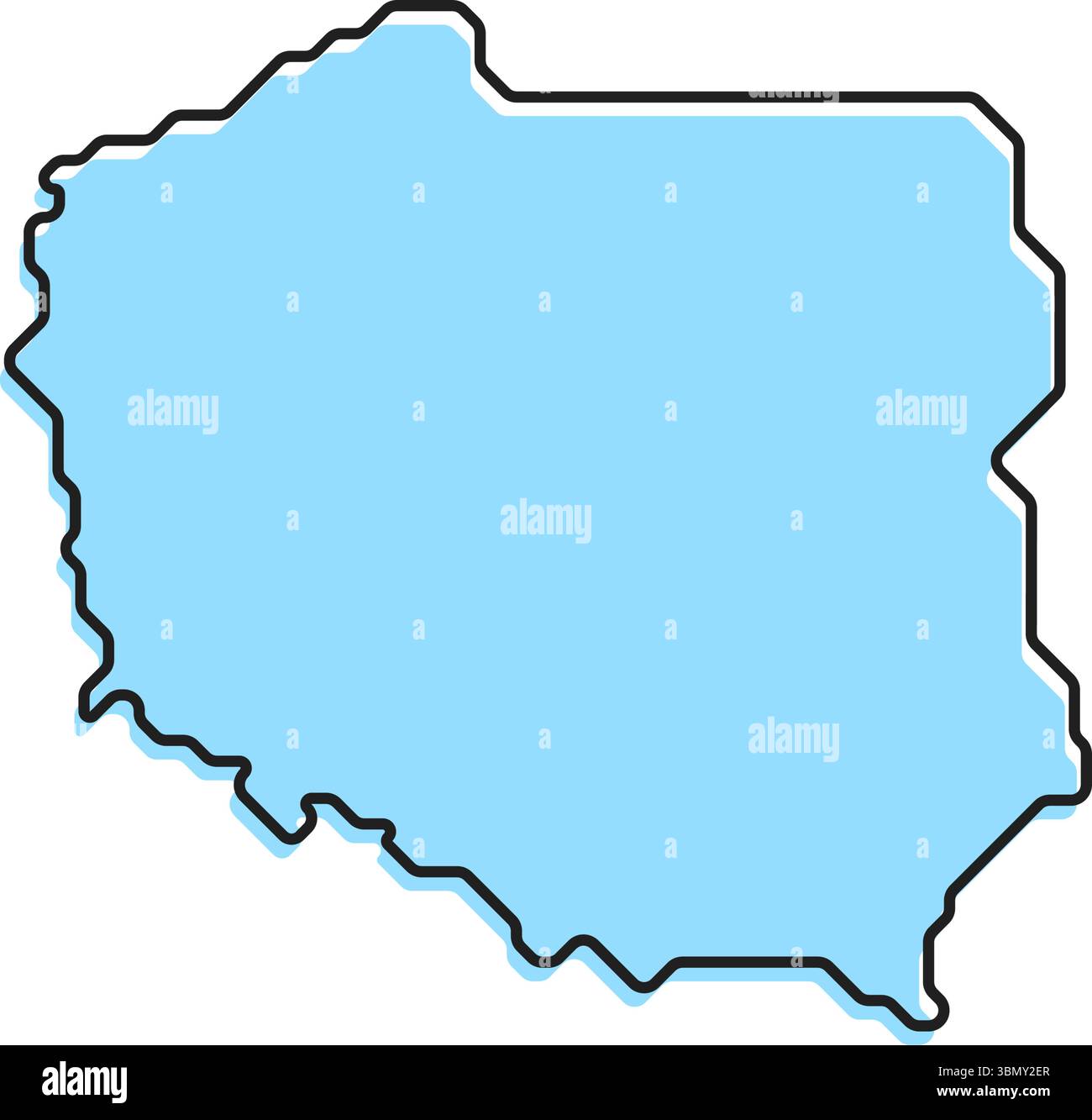 A simple stylized map of the country of Poland. Modern stylized country ...