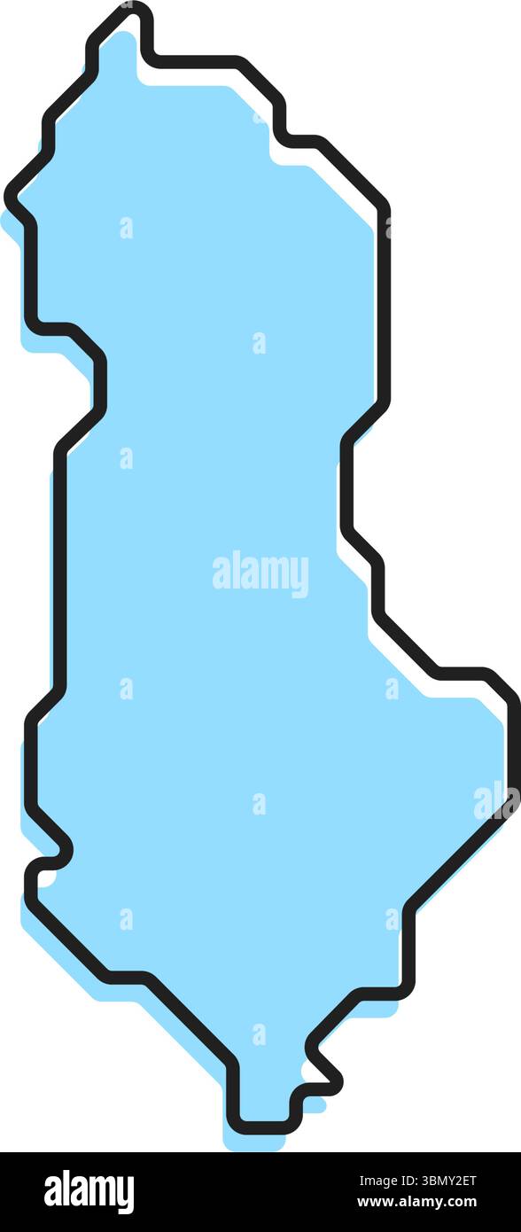 A simple stylized map of the country of Albania. Modern stylized ...