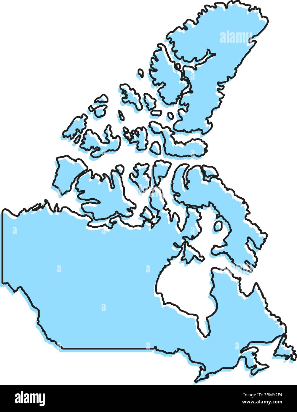 A simple stylized map of the country of Canada. Modern stylized country ...
