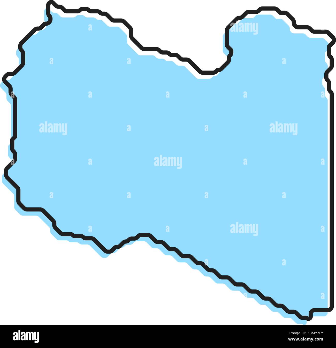 A simple stylized map of the country of Libya. Modern stylized country ...